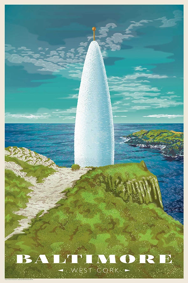 Baltimore Beacon West Cork Retro Travel Posters of Ireland – The Canvas ...