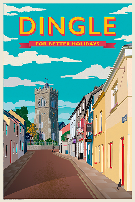 Dingle For Better Holidays Retro Travel Poster – The Canvas Works