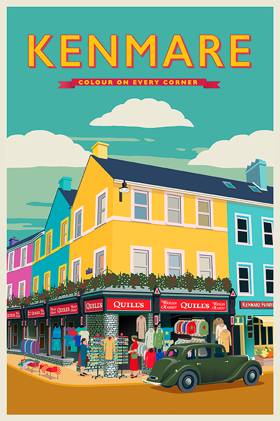 Kenmare Art Print |Travel Poster of Ireland | The Canvas Works